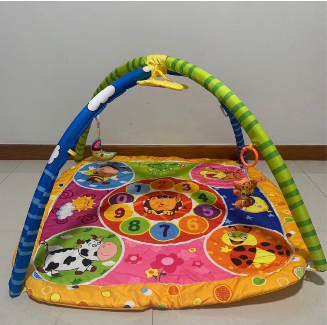 Baby Infant activity Play mat animals numbers playmat fitness gym tummy ...
