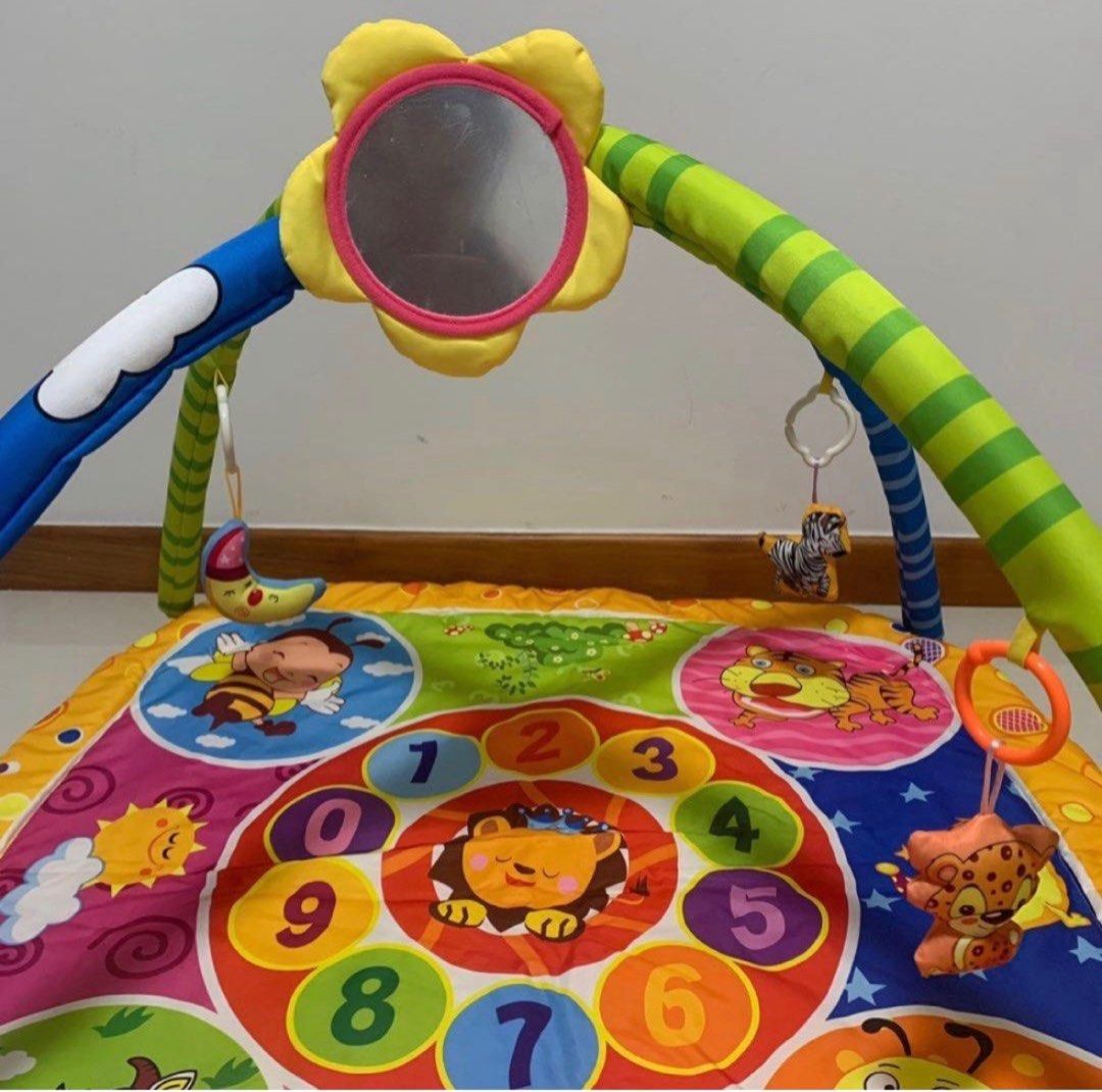 Baby Infant activity Play mat animals numbers playmat fitness gym tummy ...