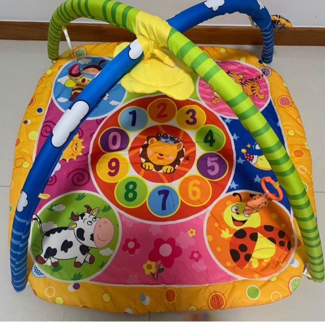 Baby Infant activity Play mat animals numbers playmat fitness gym tummy ...