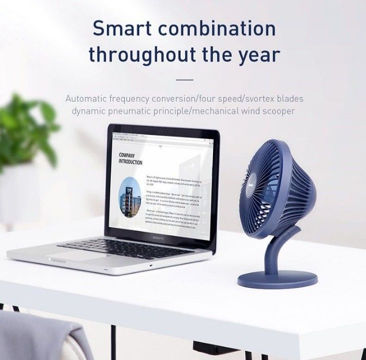 Baseus Ocean Fan table fan 55°adjustable angle, Furniture & Home Living ...
