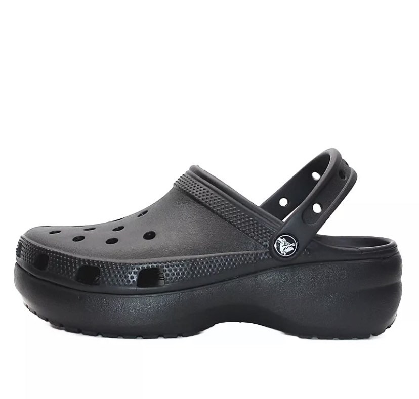 Black Crocs classic clog platform, Women's Fashion, Footwear, Flipflops ...
