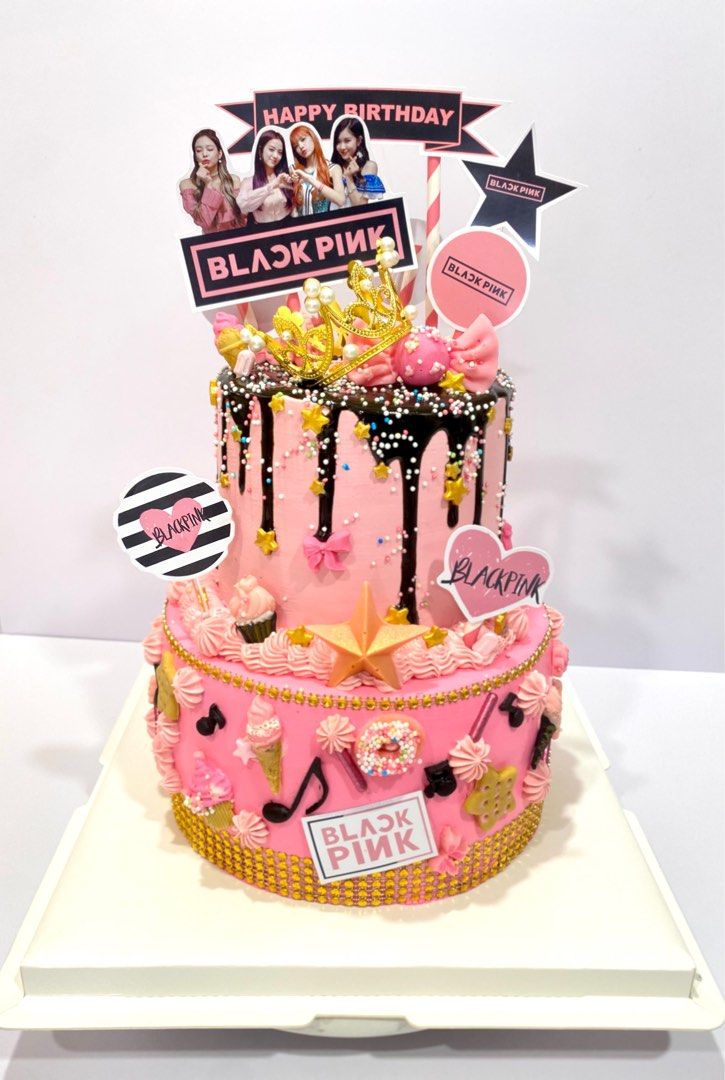 Black Pink cake, Food & Drinks, Homemade Bakes on Carousell