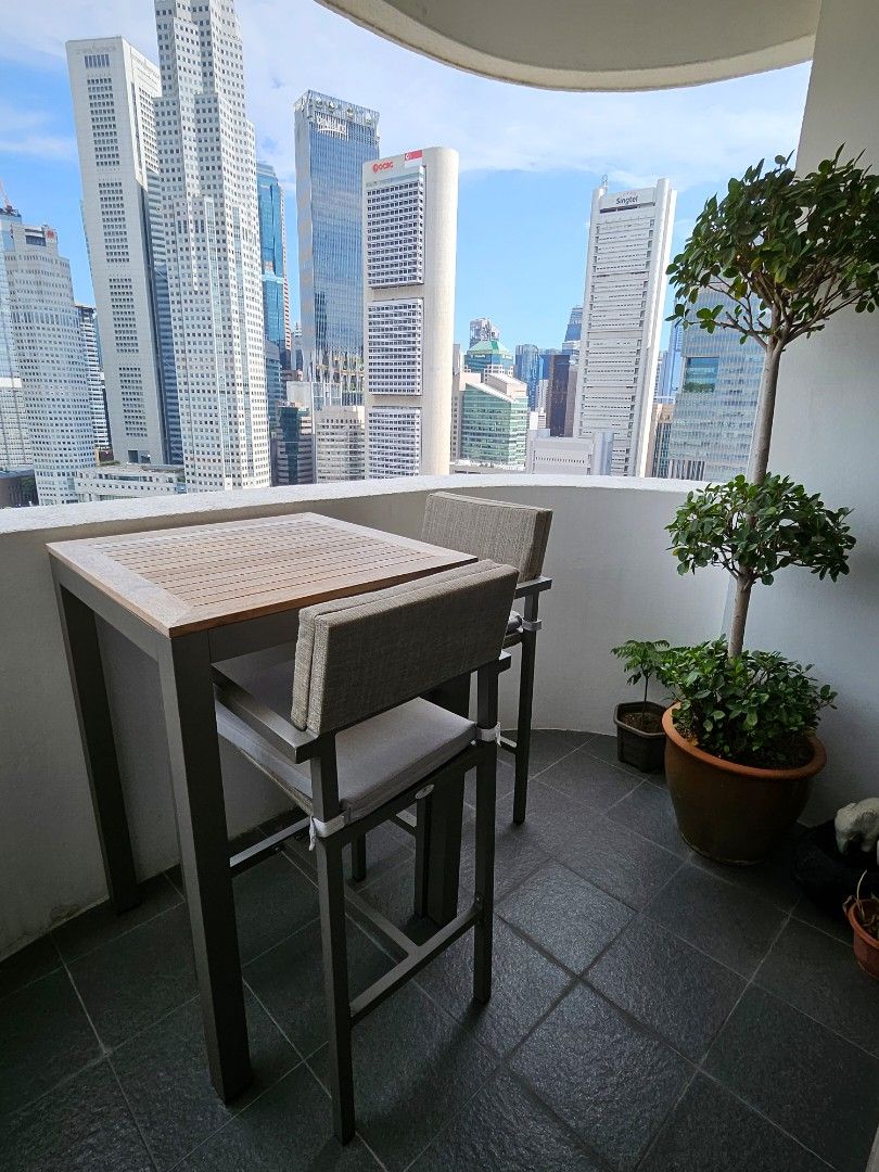 Branded Outdoor High Table and ArmChair Set, Furniture & Home Living ...