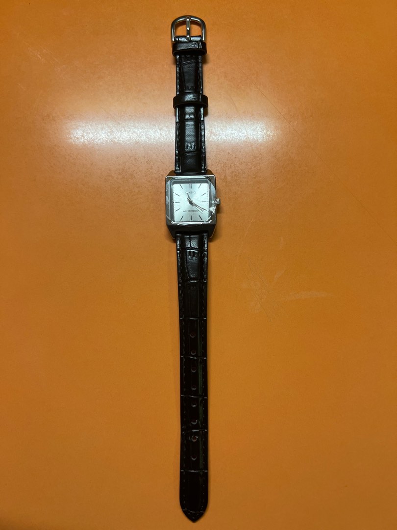 Casio LTP-V007 Cartier style black leather watch, Men's Fashion ...