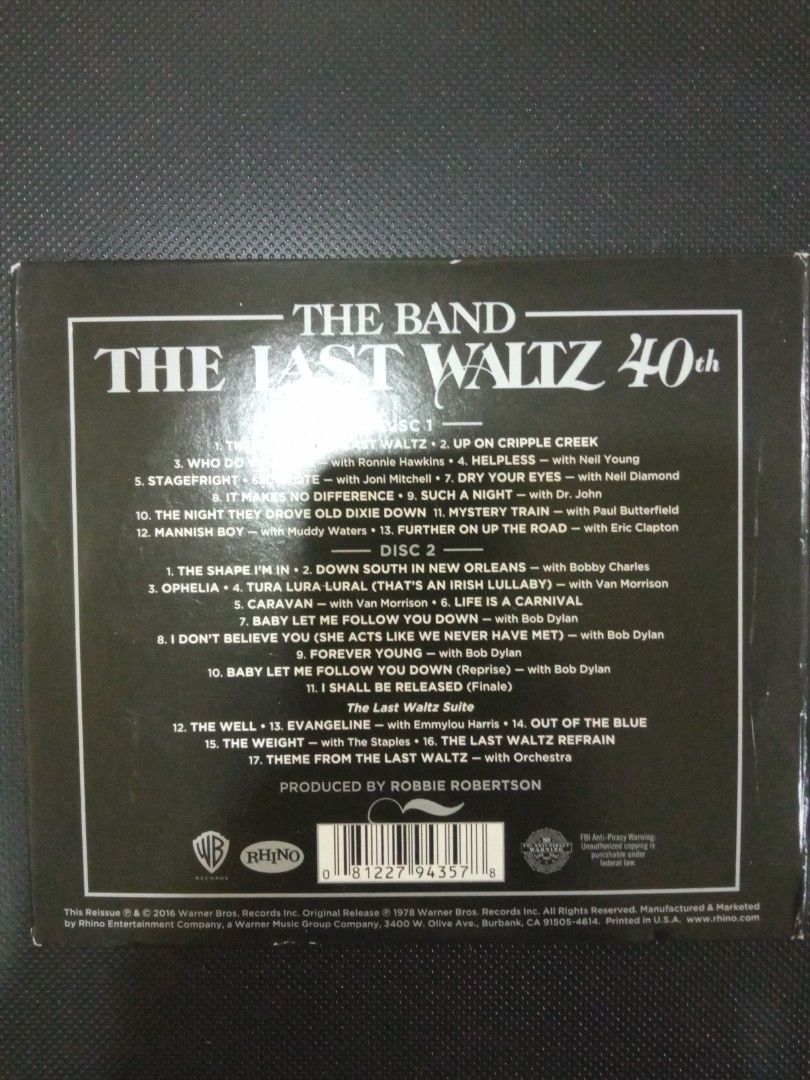 CD The Band - The last waltz 40th anniversary edition (2 CD), Hobbies & Toys, Music & Media, CDs ...