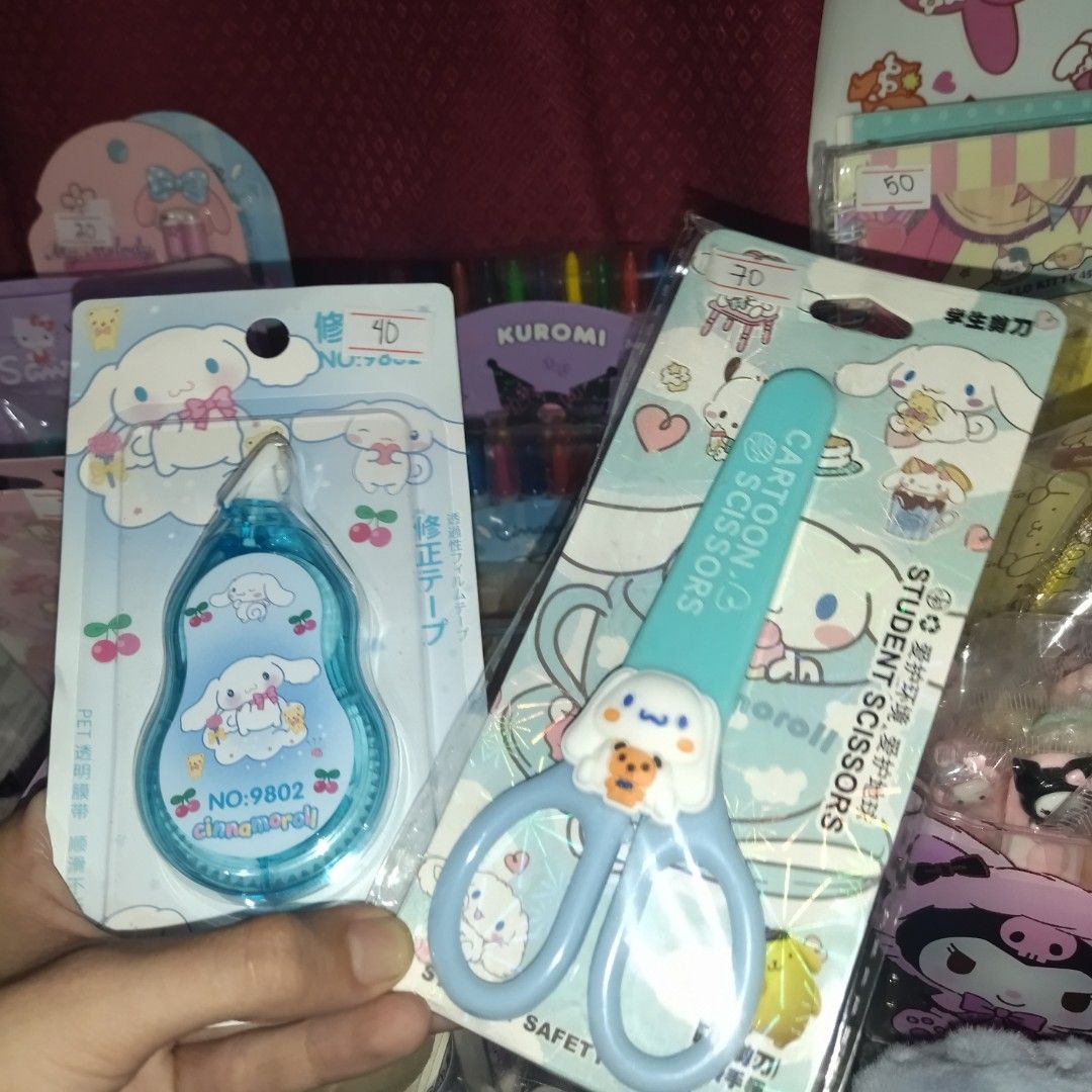 Cinnamoroll & My Melody: Scissors & Correction Tape Set, Hobbies & Toys, Memorabilia ...