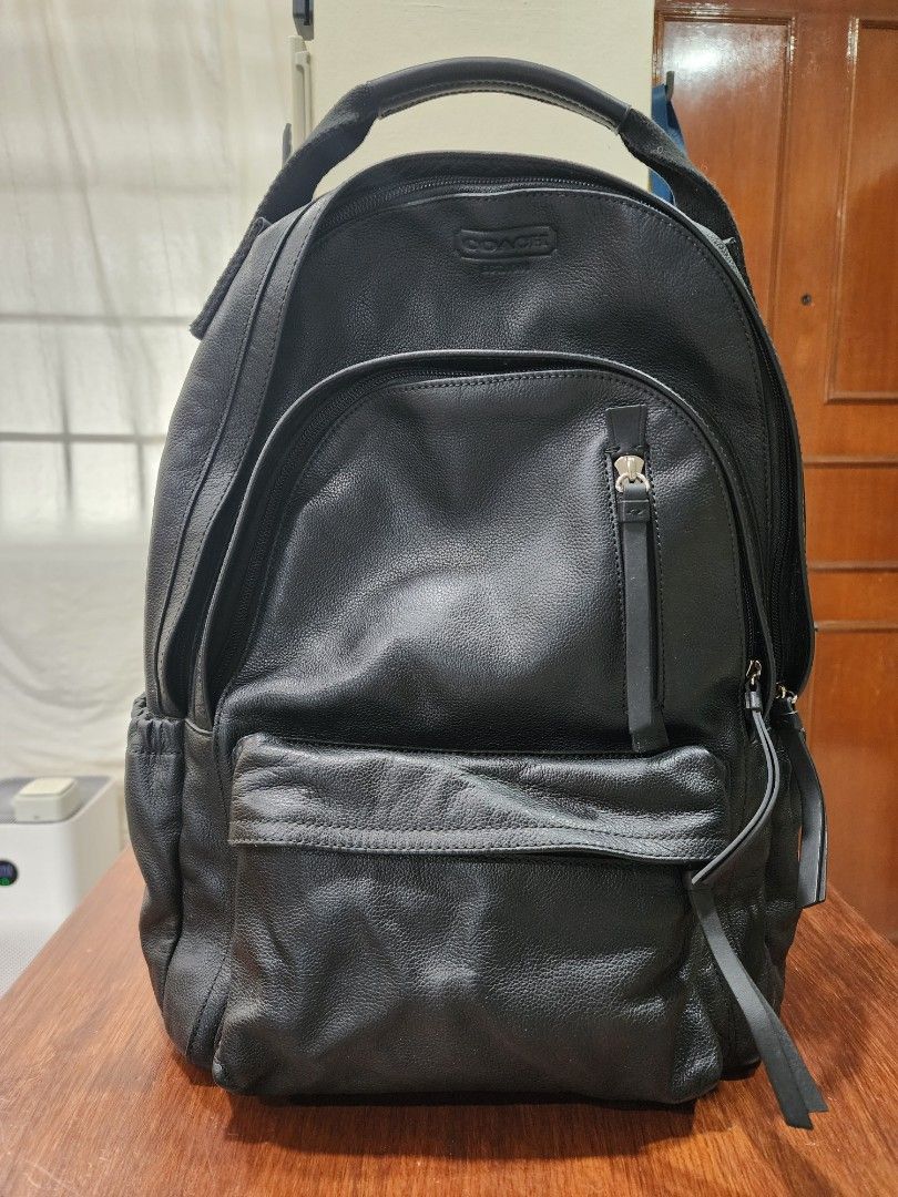 COACH leather backpack with laptop compartment., Men's Fashion, Bags ...