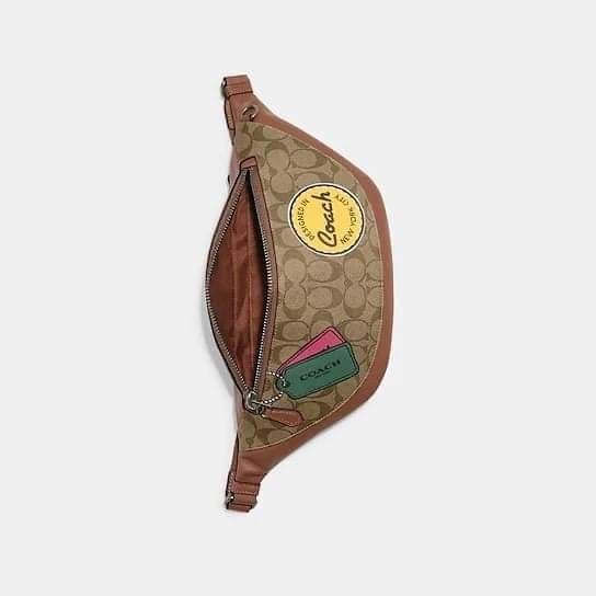 COACH WARREN BELT BAG IN SIGNATURE CANVAS WITH TROMPE L'OEIL PRINT ...