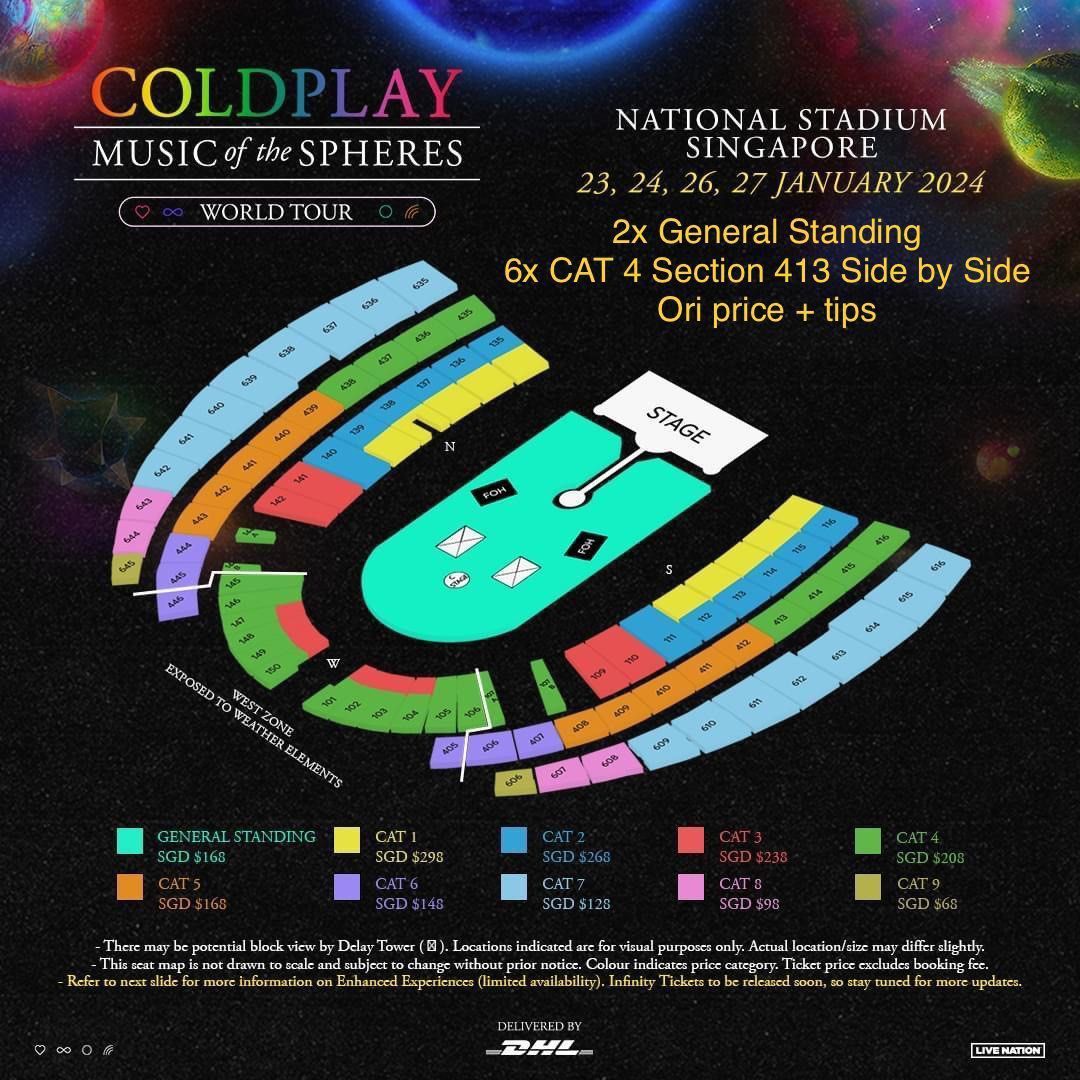 Coldplay Singapore - Standing Zone, Tickets & Vouchers, Event Tickets ...