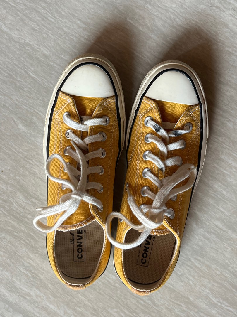 Converse Yellow Chuck 70 Low Sneakers, Women's Fashion, Footwear ...