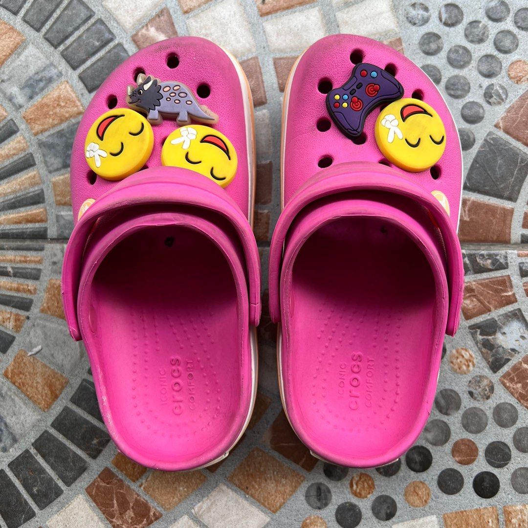 Crocs C11 Girls Sandals Clogs Shoes with Jibitz, Babies & Kids, Babies ...