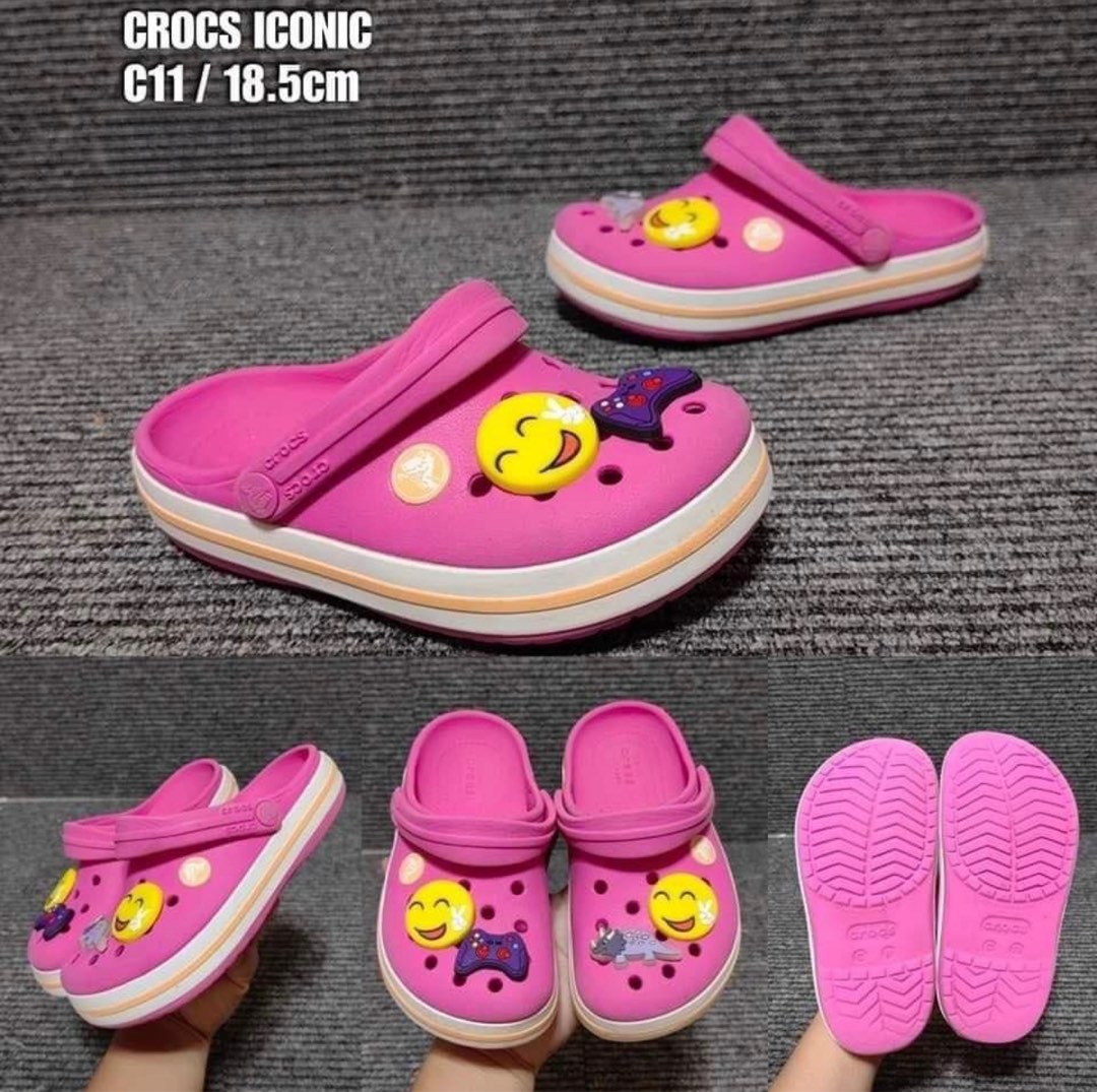 Crocs C11 Girls Sandals Clogs Shoes with Jibitz, Babies & Kids, Babies ...