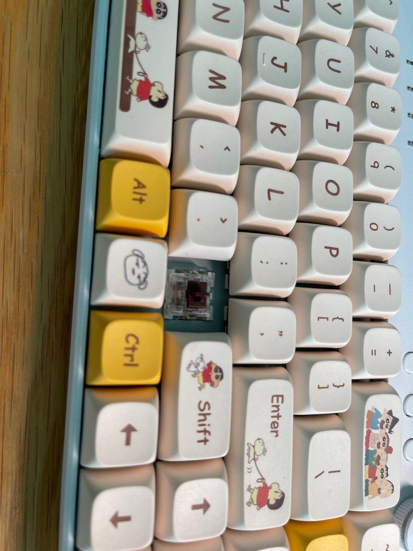 Custom mod brown switch mechanical keyboard with shinchan keycaps ...
