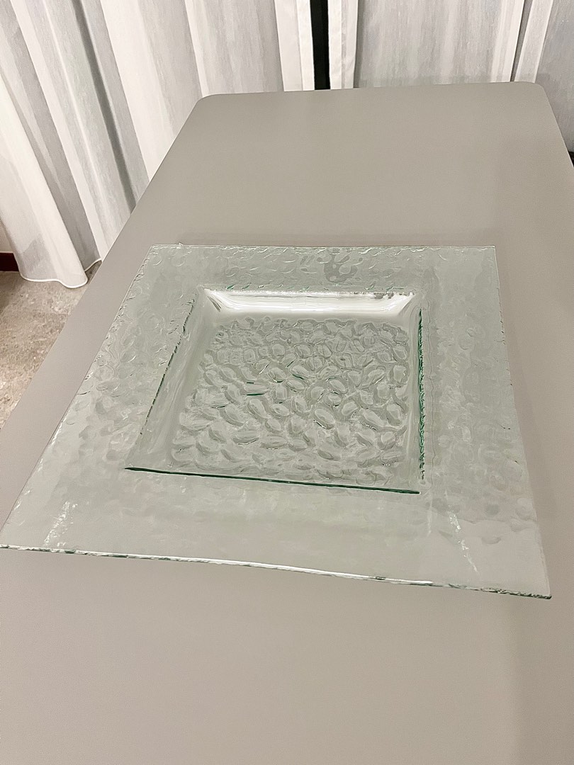 Decorative square glass platter, Furniture & Home Living, Home Decor ...