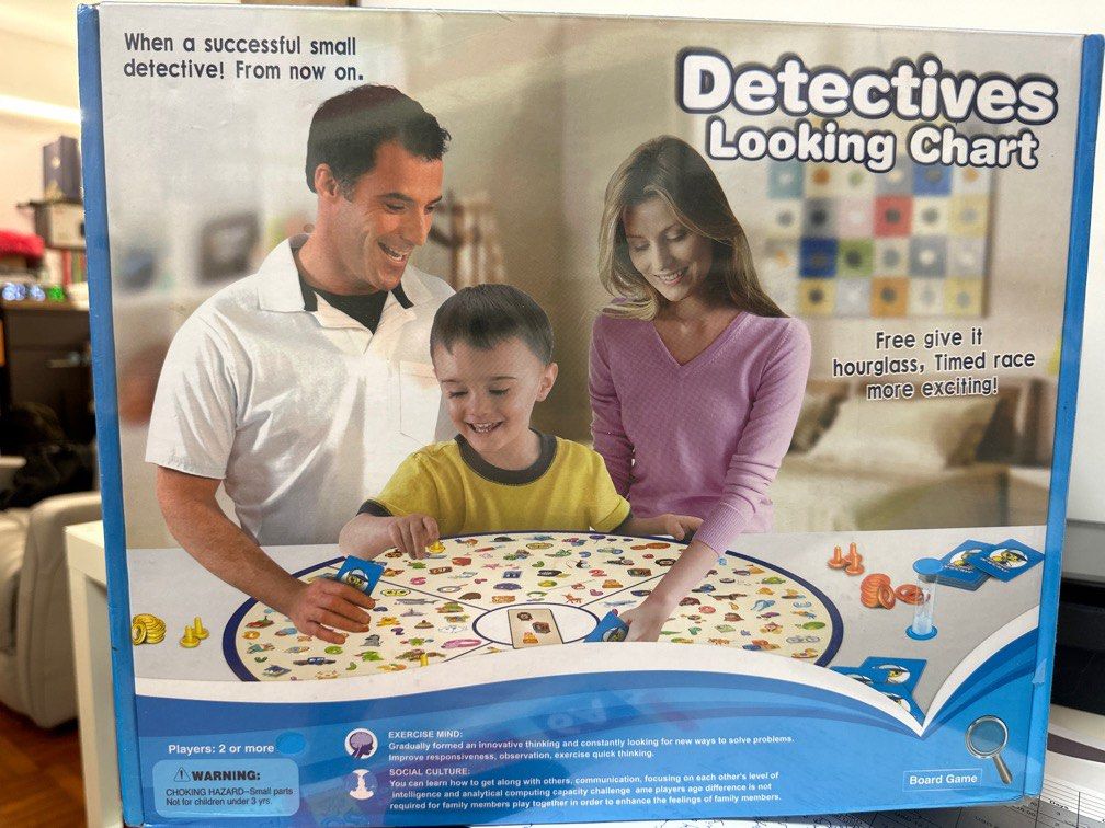 Detectives looking chart - board game, 興趣及遊戲, 玩具 & 遊戲類 - Carousell