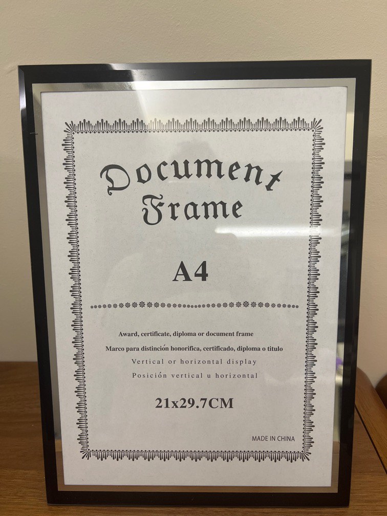 Document Frame, Furniture & Home Living, Home Decor, Frames & Pictures ...