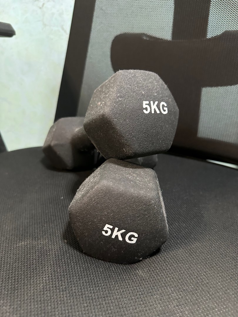 Dumbbells 5kg pair, Sports Equipment, Exercise & Fitness, Weights ...
