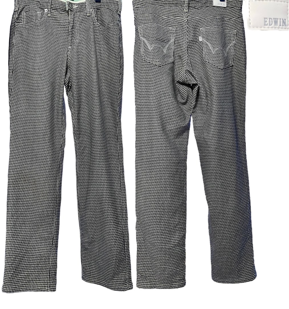 Edwin (japanese brand) white checkered Pants, Women's Fashion, Bottoms ...