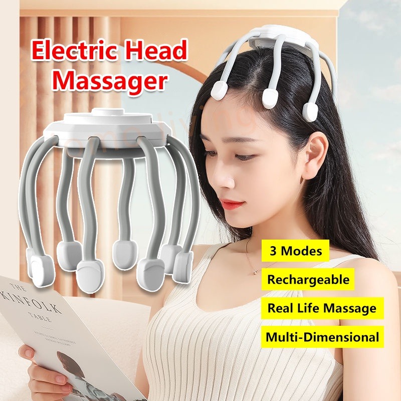 Electric Head Scalp Massager Fully Automatic Relief Fatigue Type C ...
