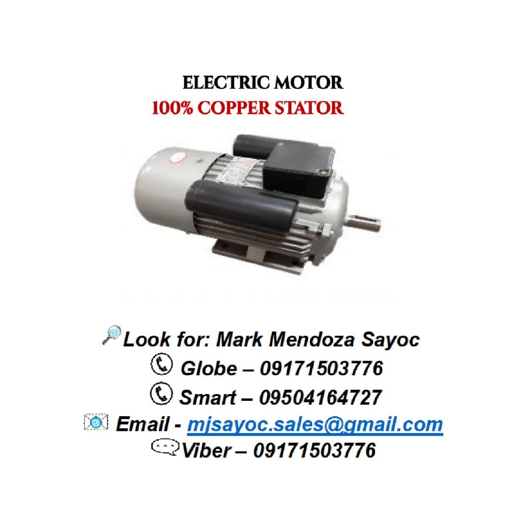 ELECTRIC MOTOR 100% COPPER STATOR, Commercial & Industrial ...