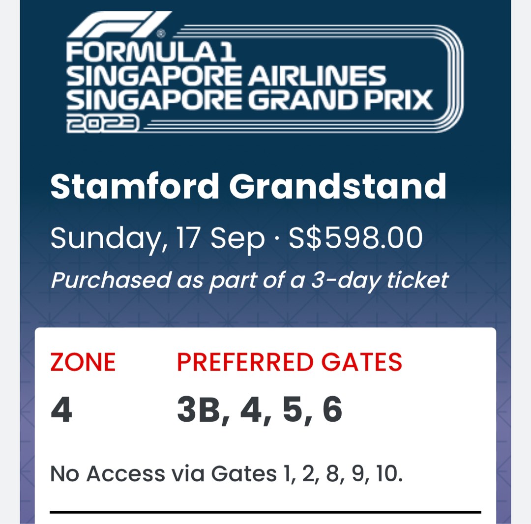 F1 Stamford Grandstand Sunday X 1, Tickets & Vouchers, Event Tickets on ...