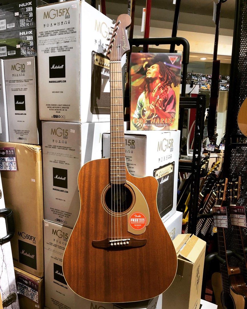Fender FSR California Redondo Player Acoustic Guitar, Walnut FB, All-Mahogany, Hobbies & Toys ...