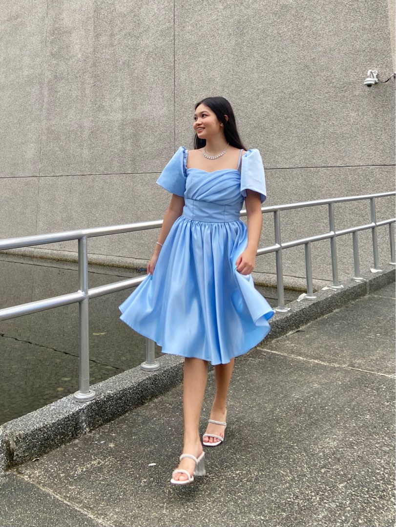 FOR RENT: Powder Blue Dress / Filipiniana Dress / Graduation Dress ...