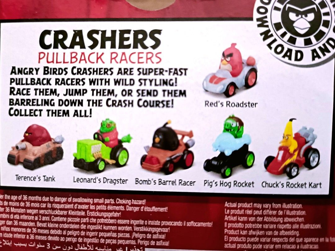 Full Set of 6 Authentic Angry Birds Toy Car Pullback Racer, Hobbies ...