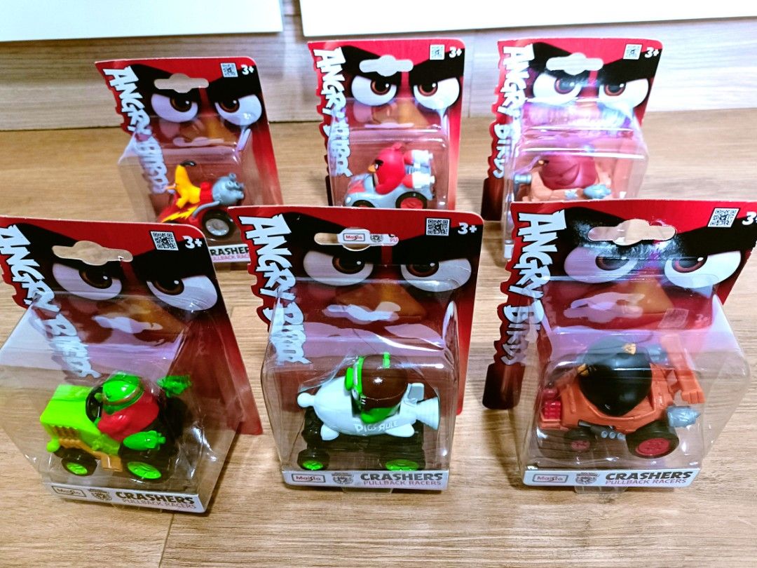 Full Set of 6 Authentic Angry Birds Toy Car Pullback Racer, Hobbies ...