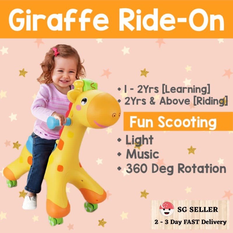 Giraffe Ride On Scooting Kids Toy Sensory toy, Babies & Kids, Infant ...