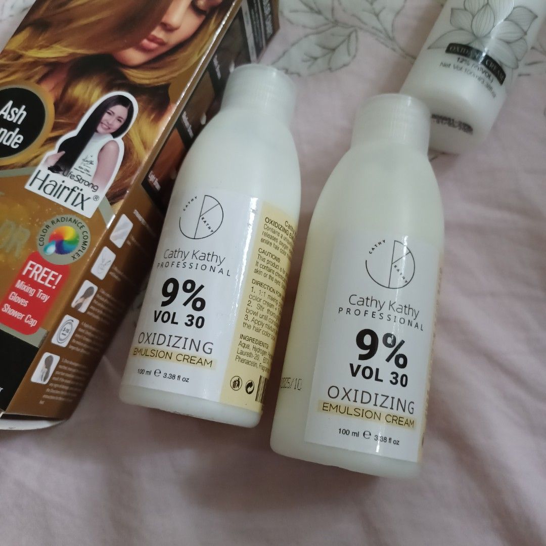 Hairfix Ash Blonde Permanent Hair Color Cream + 2 9% Vol 30 Oxidant ...