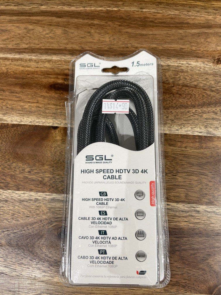 High speed HDTV 3D 4K cable (1.5m), Computers & Tech, Parts ...