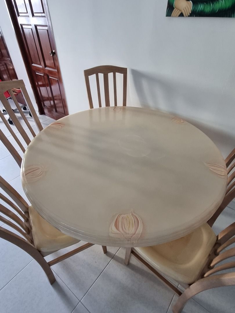 High-Quality 6-Seater Compressed Marble Dining Table, Furniture & Home ...