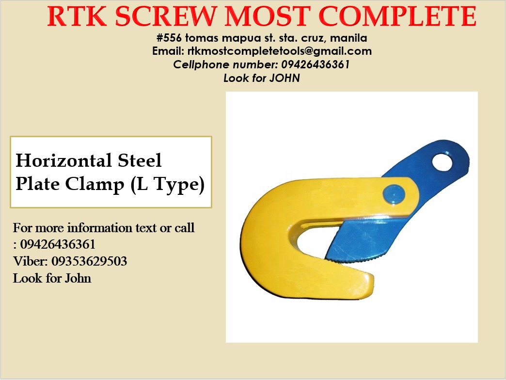 Horizontal Steel Plate Clamp (L Type) 1 Ton, Commercial & Industrial ...