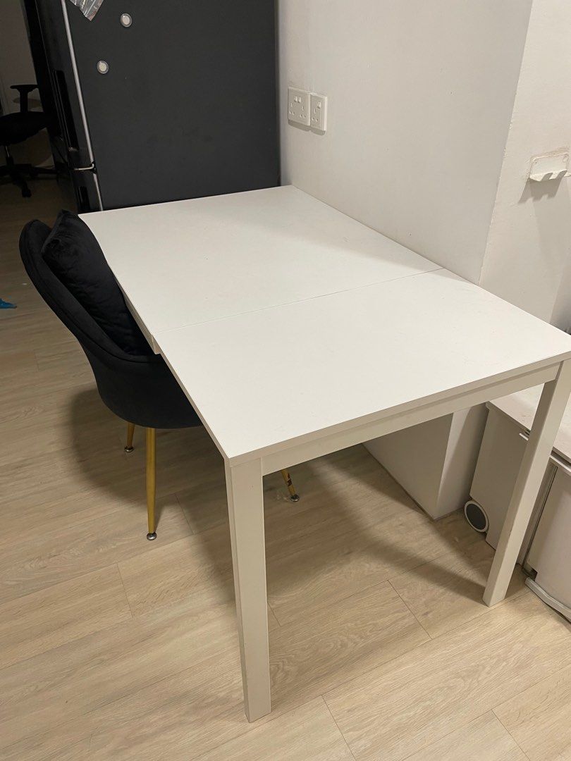 IKEA VANGSTA Table white extendable dining, Furniture & Home Living ...