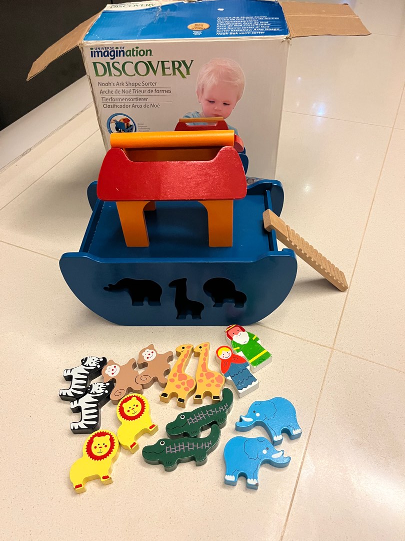 Imagination Discovery Montessori wooden block noah ark shape sorter ...
