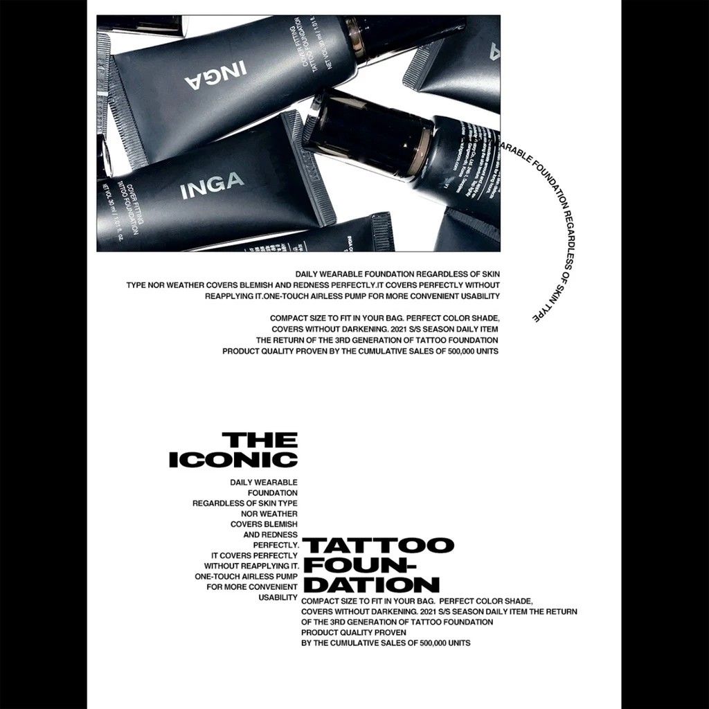 Inga Tattoo foundation, Beauty & Personal Care, Face, Makeup on Carousell