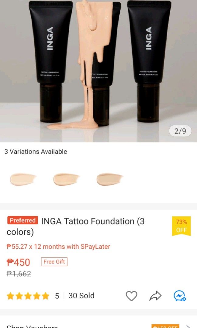 Inga Tattoo foundation, Beauty & Personal Care, Face, Makeup on Carousell