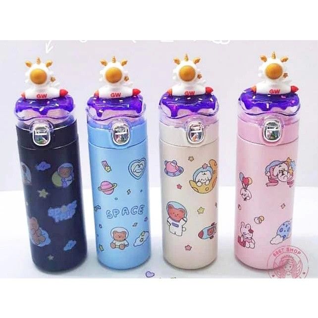 Insulated thermos flask with stickers 420ml, Furniture & Home Living ...