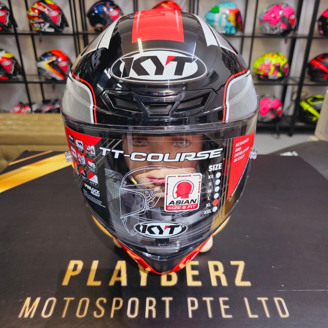 KYT TT-COURSE TOURIST FLOU RED HELMET, Motorcycles, Motorcycle ...
