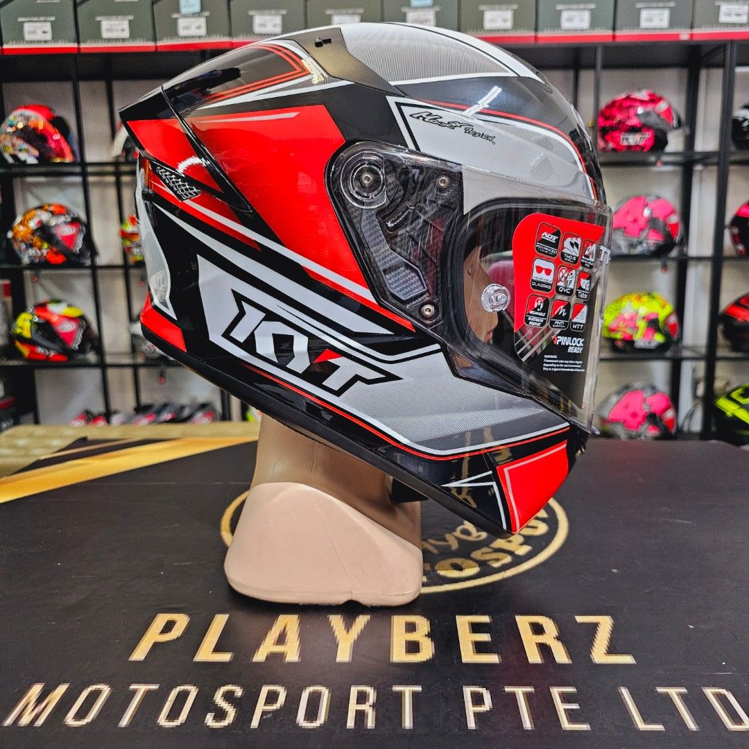 KYT TT-COURSE TOURIST FLOU RED HELMET, Motorcycles, Motorcycle ...