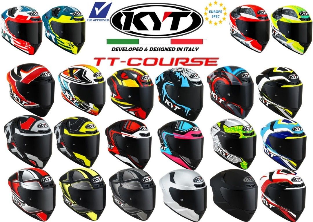 KYT TT-COURSE TOURIST FLOU RED HELMET, Motorcycles, Motorcycle ...