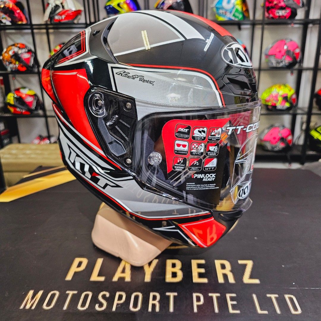 KYT TT-COURSE TOURIST FLOU RED HELMET, Motorcycles, Motorcycle ...