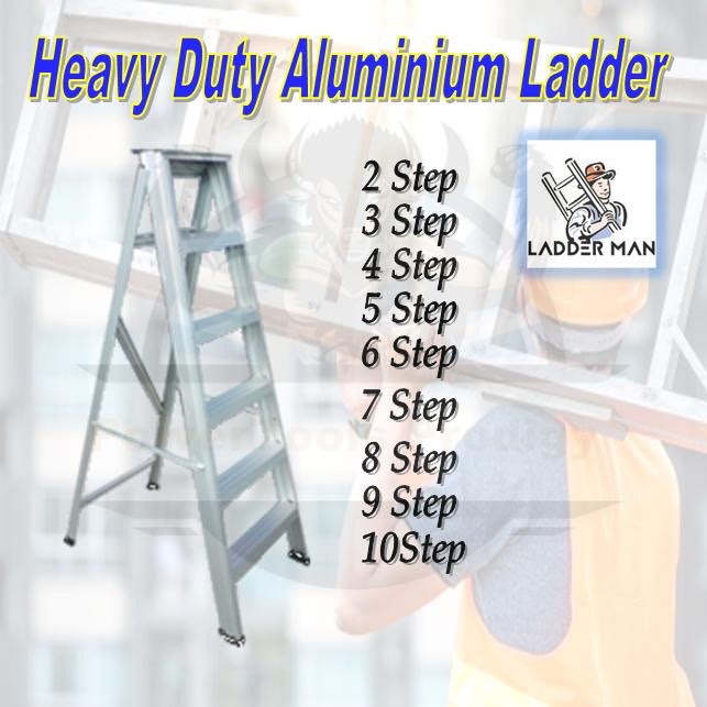 LADDERMENN ALUMINIUM HEAVY DUTY A-SHAPE STEP LADDER (4 STEPS TO 24 ...