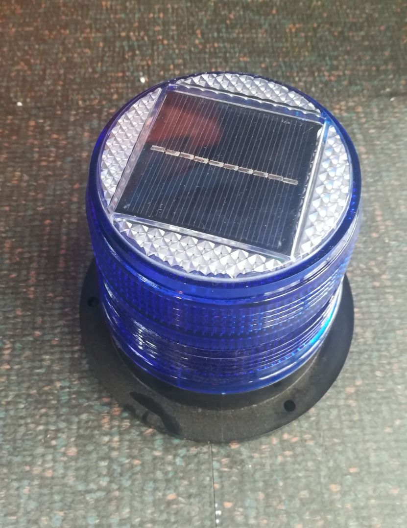 LED Blue Flash Beacon Solar Warning Light, Furniture & Home Living ...