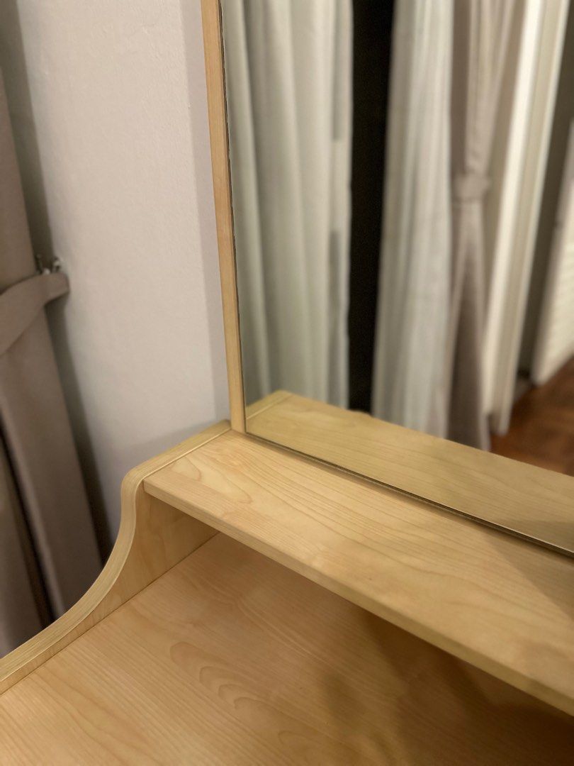 Light wood dressing table with stool set, Furniture & Home Living ...