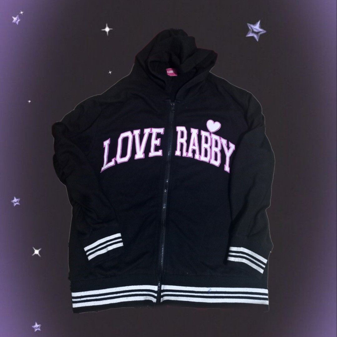 LOVE RABBY harajuku kawaiicore jacket, Fesyen Wanita, Pakaian Wanita, Baju Luaran di Carousell