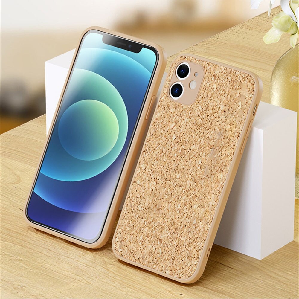 Luxury Cork Wood Breathable Case For iPhone 14 13 Pro Max Plus Mini ...