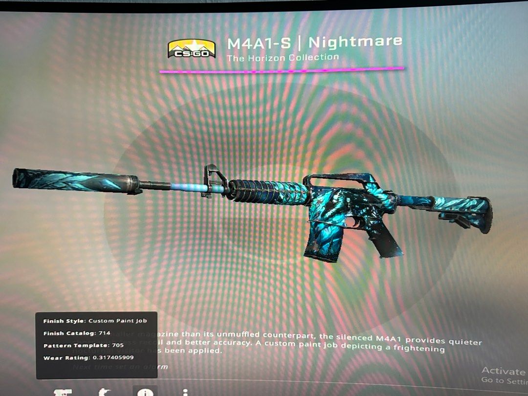 M4A1-S nightmare ft, Video Gaming, Video Games, Others on Carousell