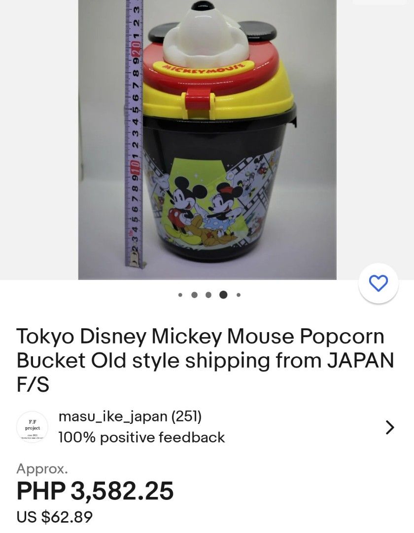 Mickey Mouse Popcorn Bucket Tokyo Disneyland, Hobbies & Toys, Toys ...